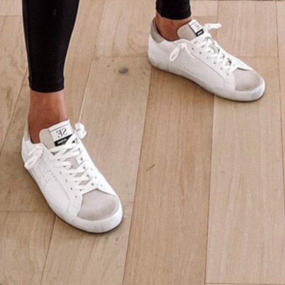 Sam Edelman | Shoes | Sam Edelman Aubrie White Greige Leather Sneakers ...